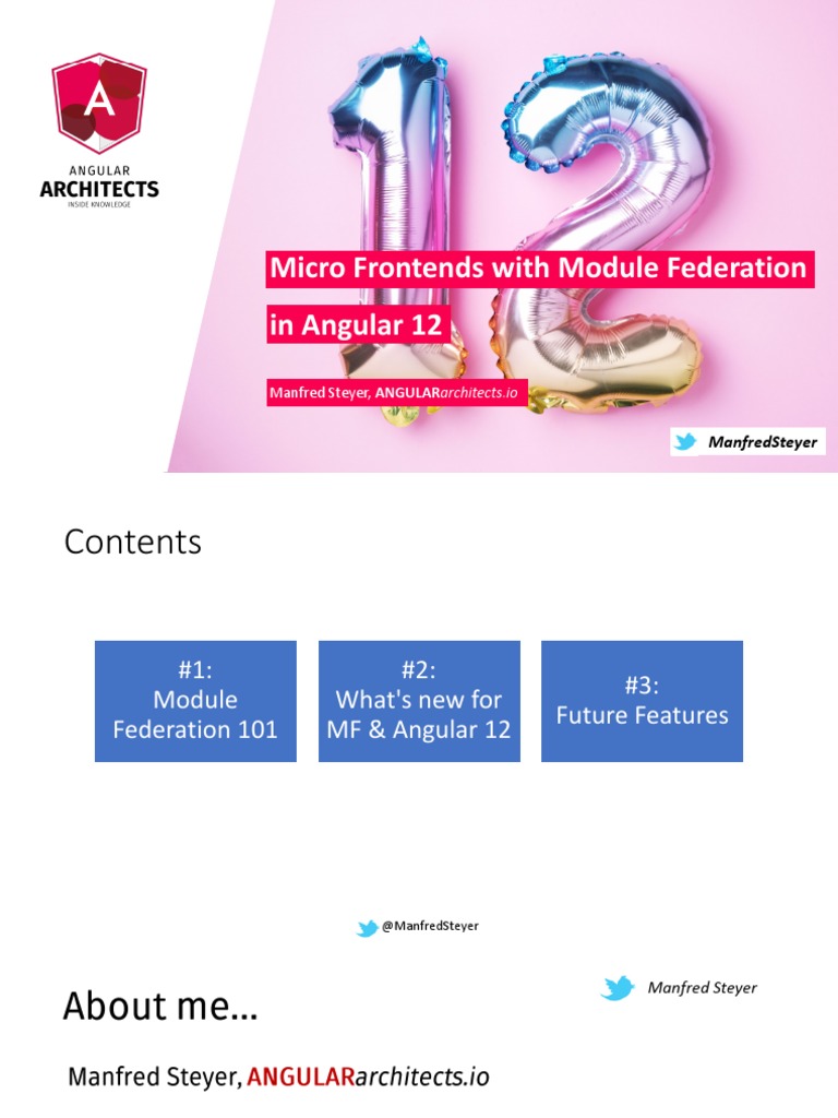 Micro Frontends With Module Federation in Angular 12: Manfred Steyer ...