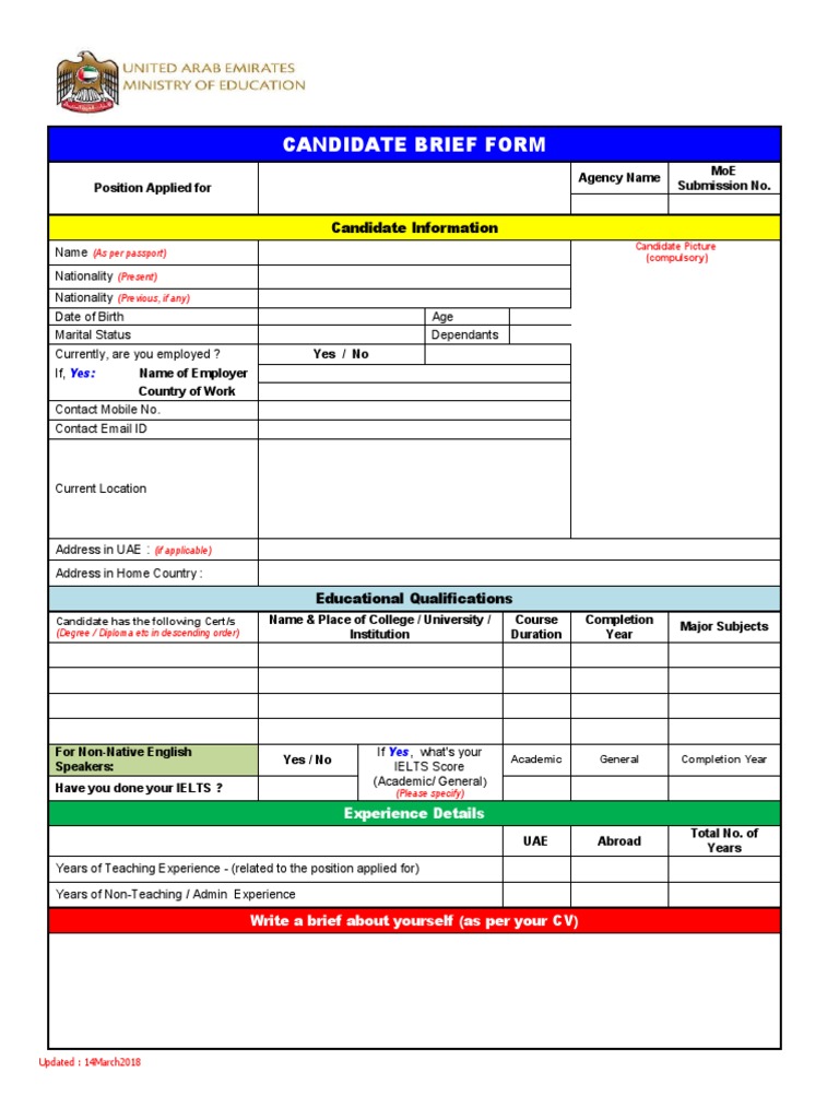 Candidate Brief Submission Form | PDF | Educational Stages
