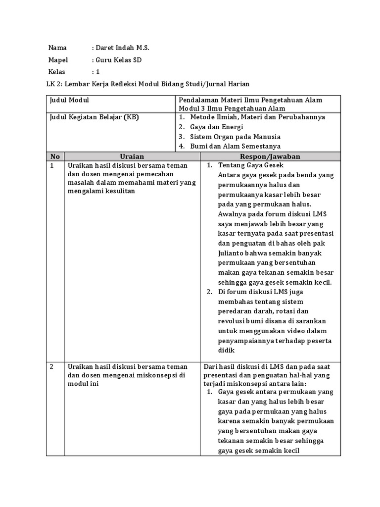 LK 2 - Ipa - Daret Indah Mega Safitri | PDF