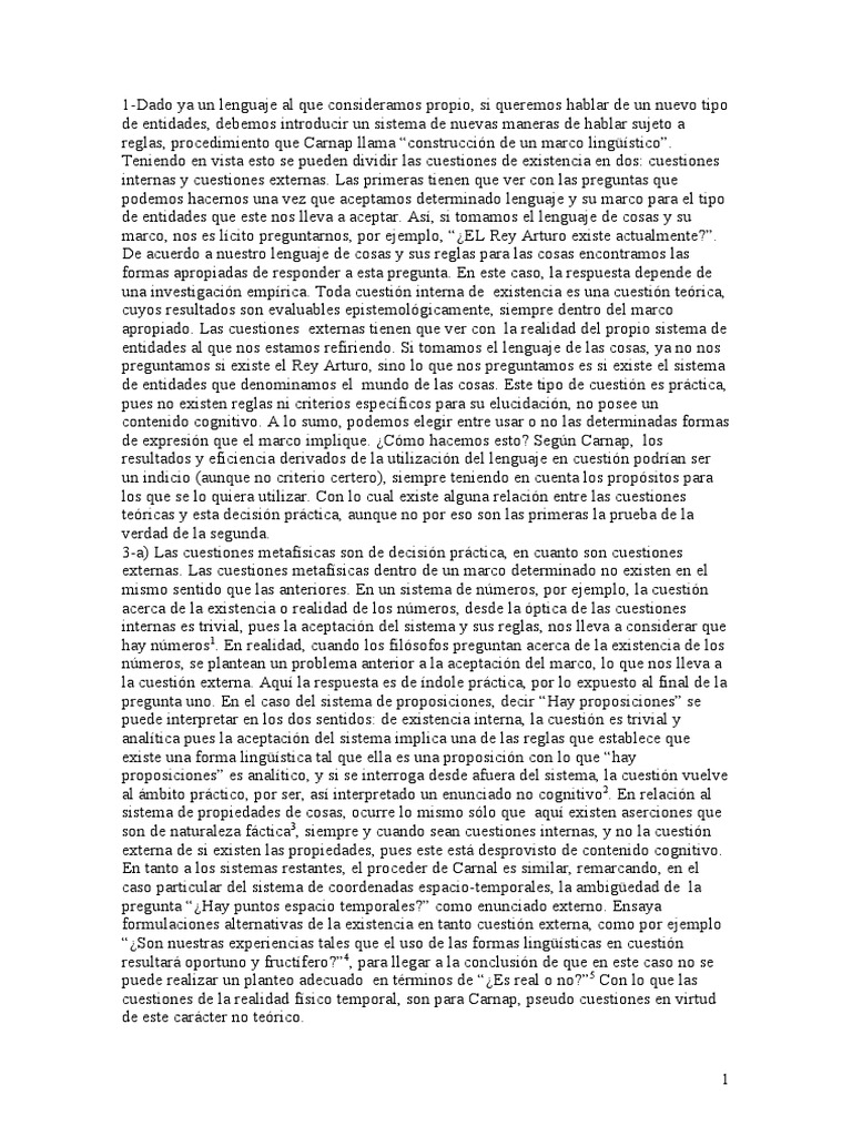 Carnap | PDF | Realidad | Proposición