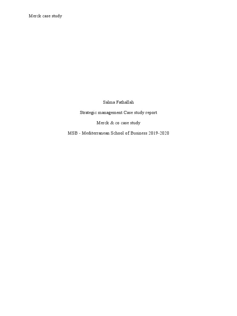 Merck Case Study | PDF | Corporate Social Responsibility | Business