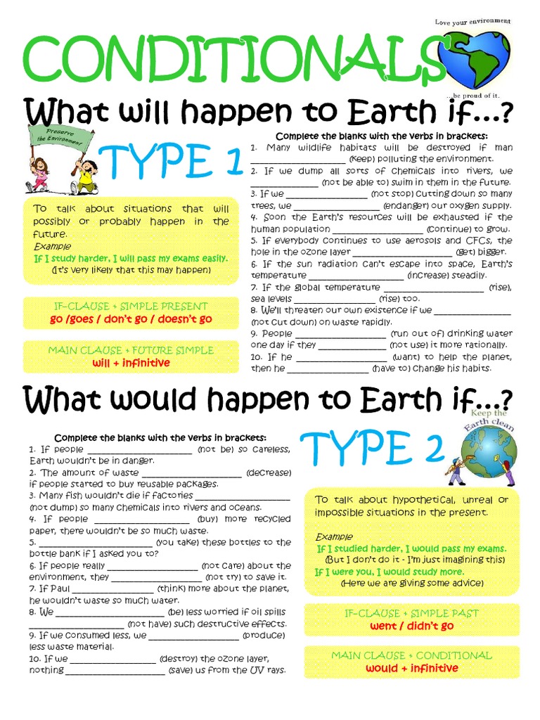 B12 Conditionals - Type 1 2 Worksheet | PDF | Ozone Depletion | Waste