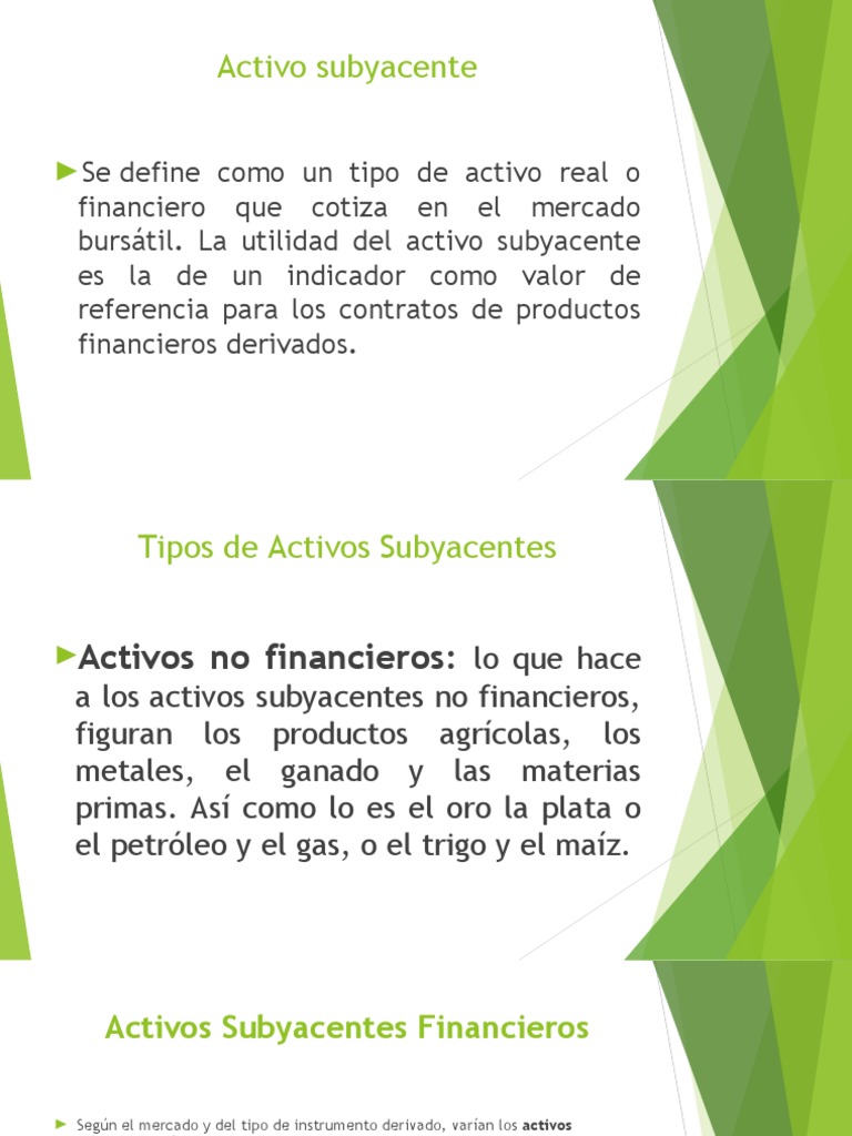 Activo Subyacente | PDF | Contratos futuros | Opción (Finanzas)