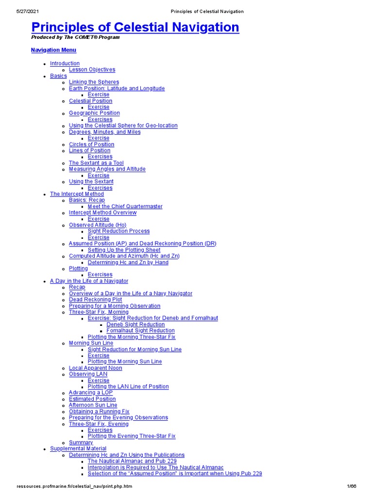 Principles of Celestial Navigation | PDF | Navigation | Minute And ...