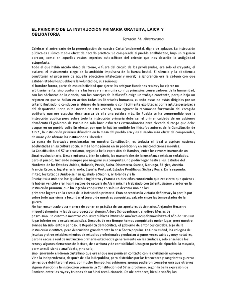 El Principio de La Instrucción Primaria Gratuita | PDF | Prusia | Gobierno
