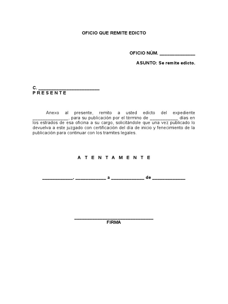 Oficio Que Remite Edicto | PDF