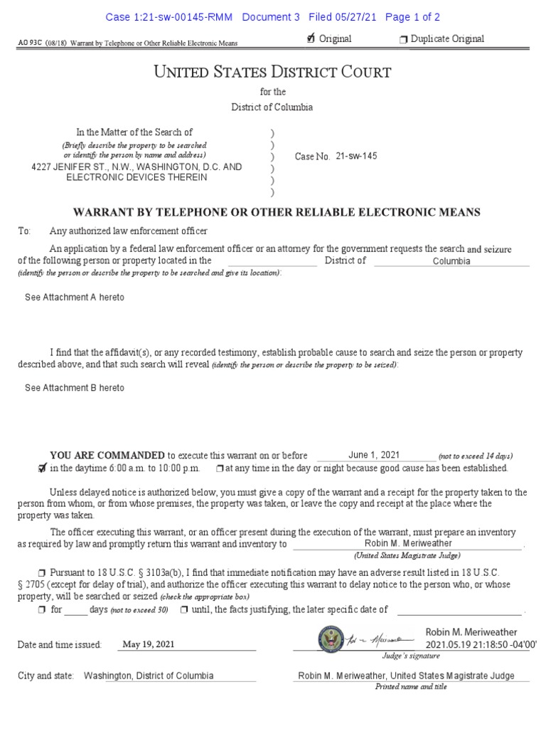 Salehi Premises Warrant | Download Free PDF | Search Warrant | Common Law