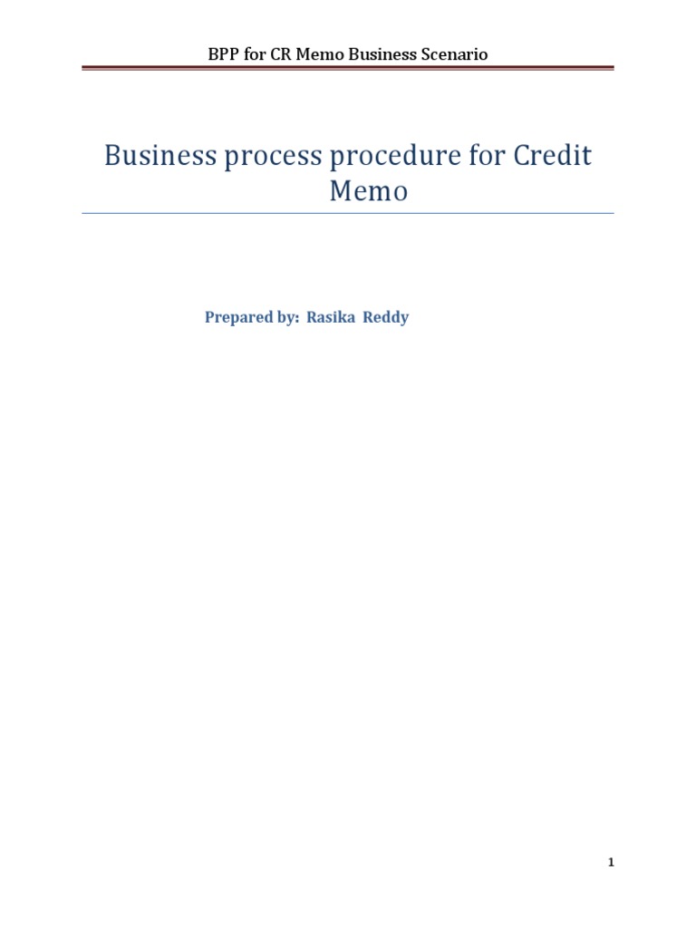 Business Process Procedure For Credit Memo | PDF | Information ...