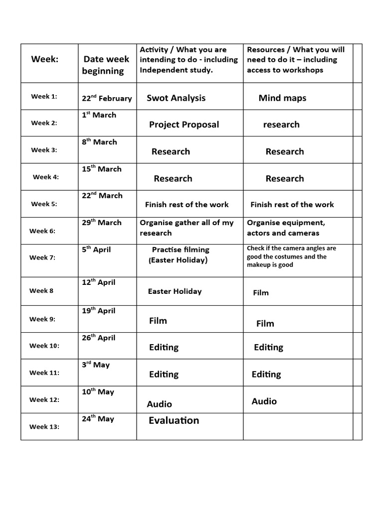 Timetable Film | PDF