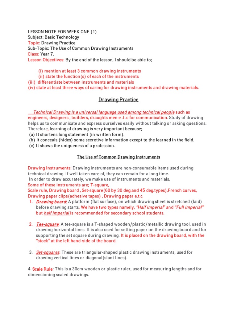 Basic Technology Year 7 Note For Week One | PDF