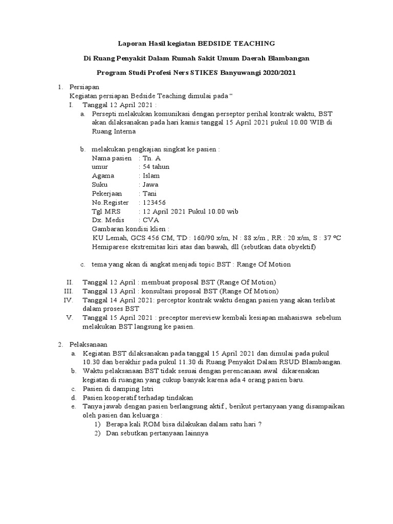 Contoh Laporan BST | PDF