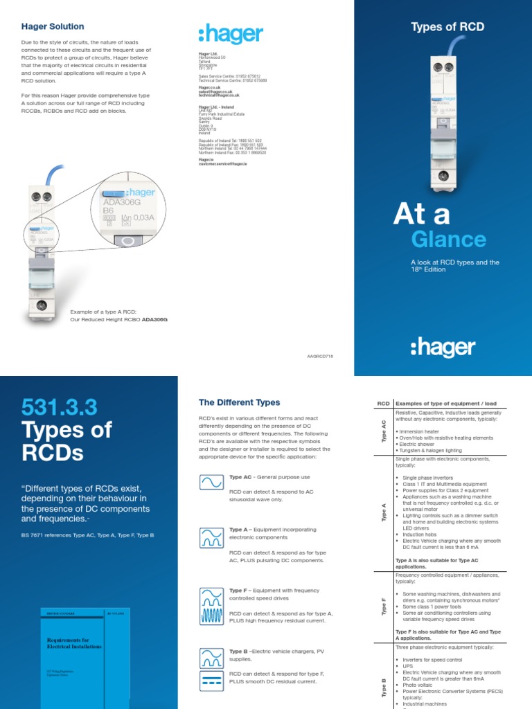 RCD Types - at A Glance | PDF | Alternating Current | Electrical Network