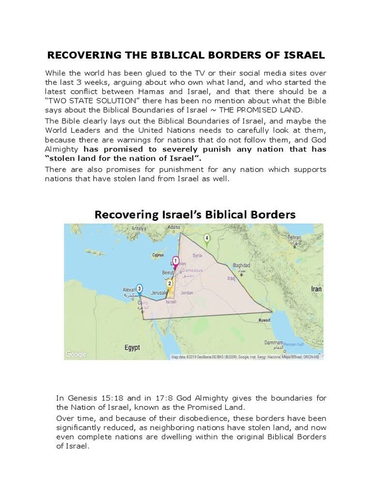 Recovering The Biblical Borders of Israel | PDF | Book Of Exodus ...