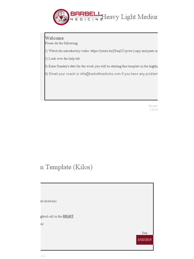 Heavy Light Medium - Kilos | PDF | Strength Training | Calorie