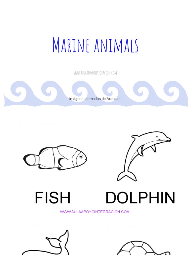 ANIMALES MARINOS Ingles | PDF