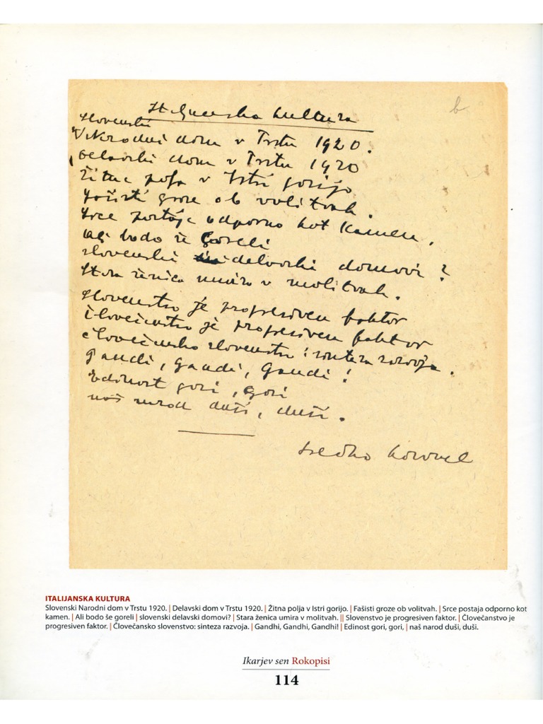 Poem, Italijanska Kultura, SKosovel | PDF