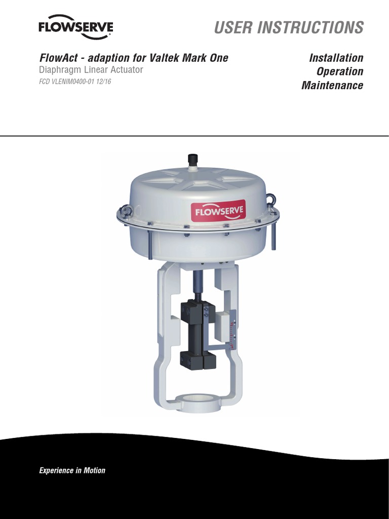 User Instructions: Flowact - Adaption For Valtek Mark One Installation ...
