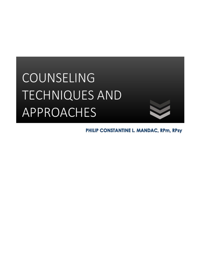 Counseling Techniques and Approaches | PDF | Reinforcement | Behaviorism