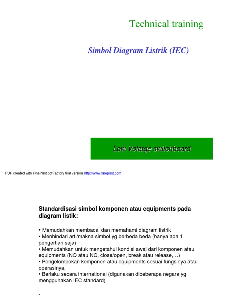 Simbol dan Diagram Listrik Standar | PDF | Relay | Switch