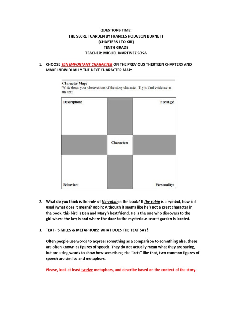 The Secret Garden Test I-Xiii | PDF | The Secret Garden | Plant Diseases