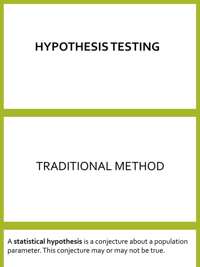 Hypothesis Testing | PDF | Statistical Hypothesis Testing | Null Hypothesis