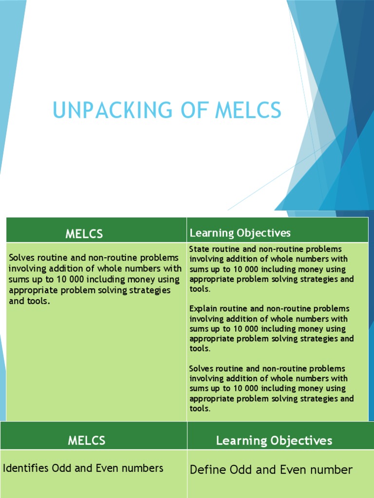 Unpacking of Melcs | PDF