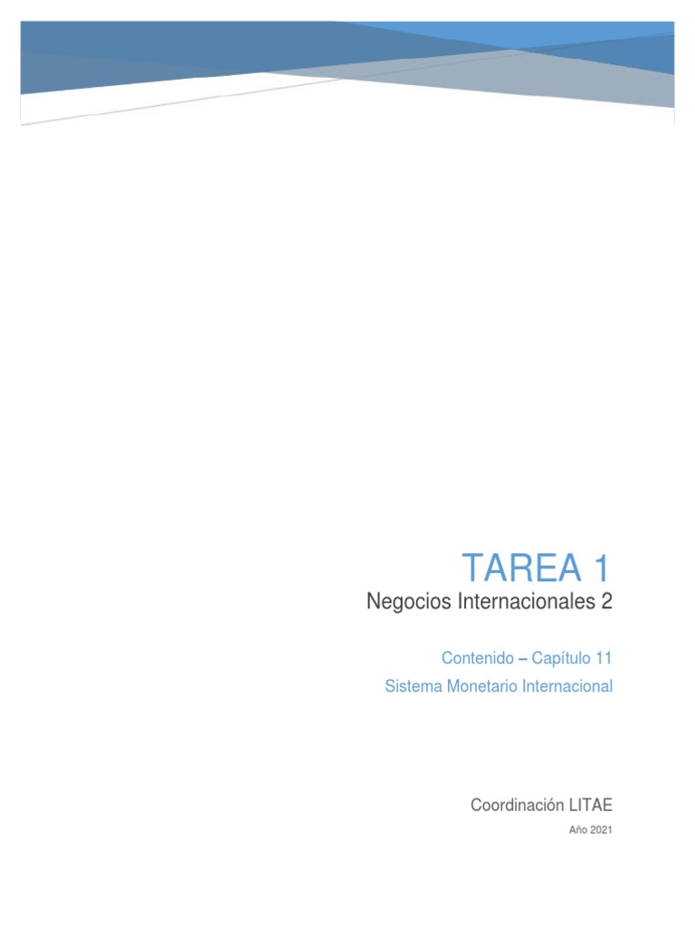 Tarea 1: Negocios Internacionales 2 | PDF | Tipo de cambio | Mercado de divisas