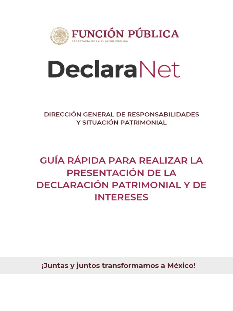 DECLARANET Guía Declaración Patrimonial 2021 | PDF | Business