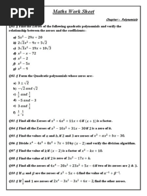 Algebra Worksheet Section 10 6 Factoring Polynomials Answer Key