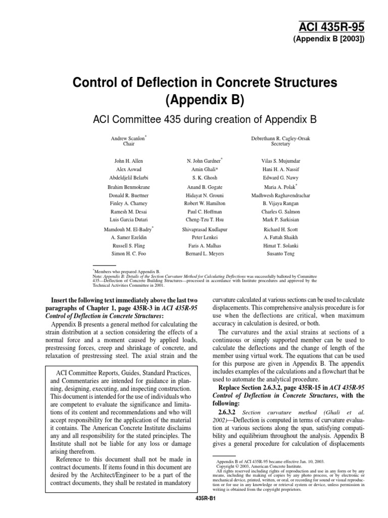 Control of Deflection of Concrete Structures - Aci | PDF | Young's ...
