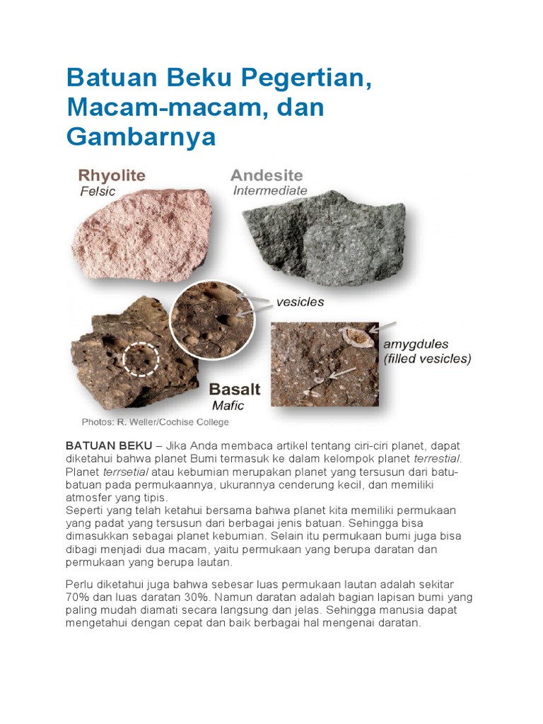 Contoh Batuan Beku Dan Pegertiannya | PDF