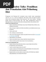 Materi Safety Talk Harian | PDF