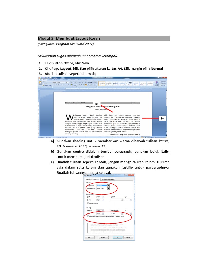 Membuat Layout Koran Dan Diagram | PDF