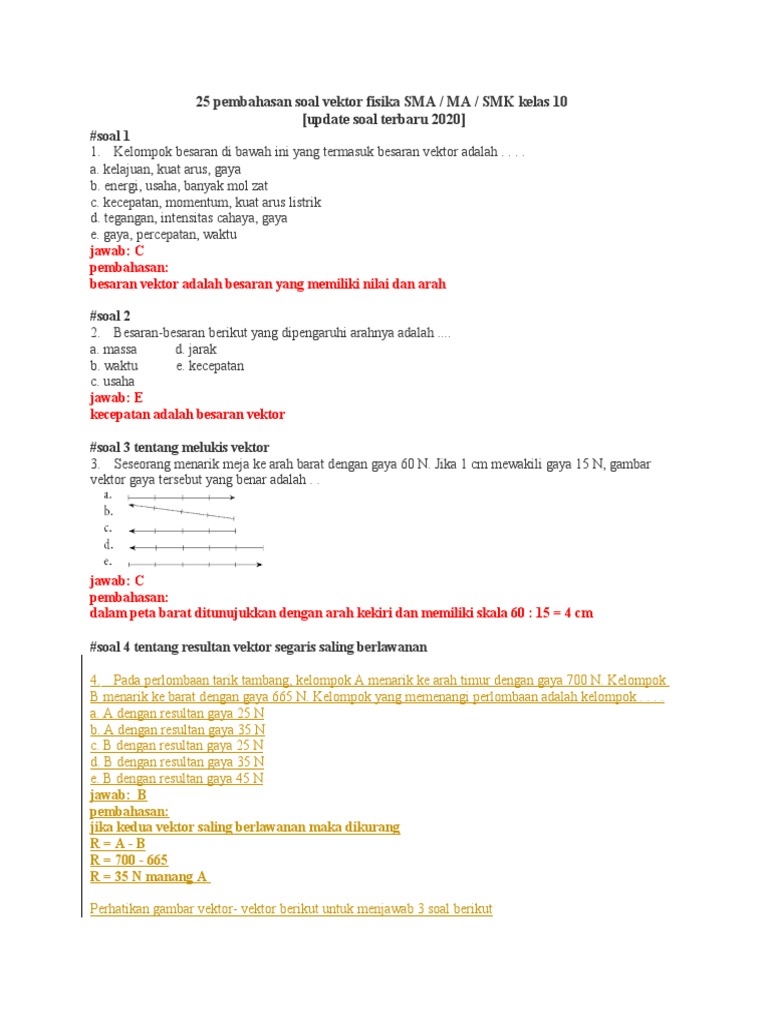 25 Pembahasan Soal Vektor Fisika SMA | PDF