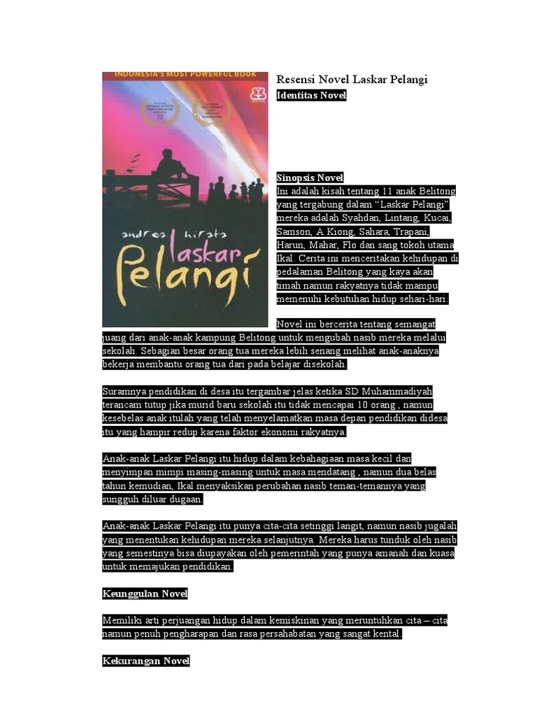 Resensi Novel Laskar Pelangi | PDF