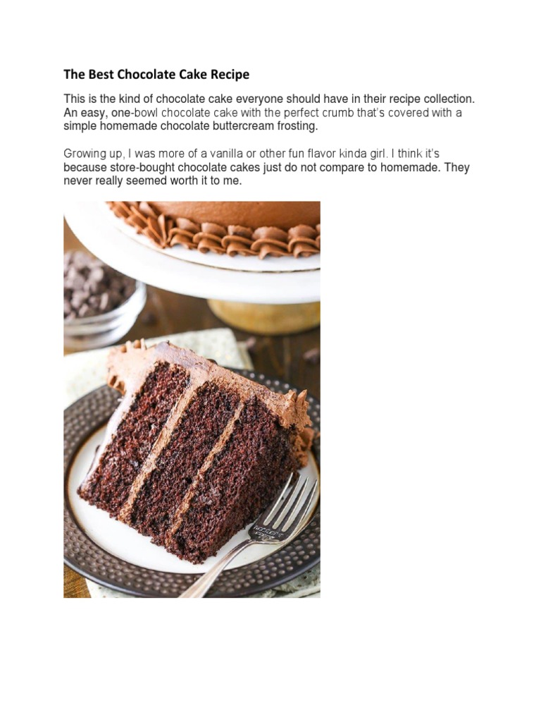 The Best Chocolate Cake Recipe | PDF