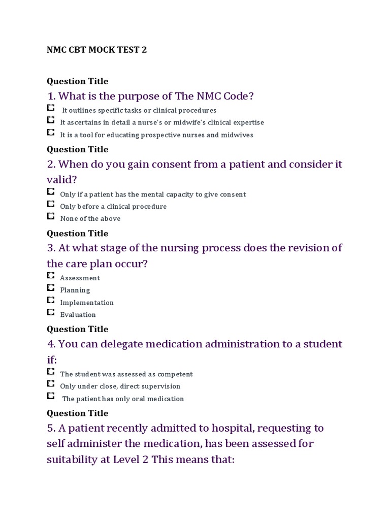 NMC CBT Mock Test 2 | PDF | Ulcerative Colitis | Crohn's Disease