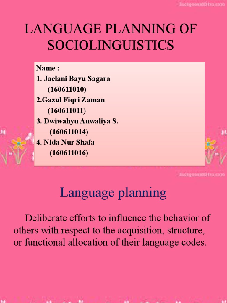 Language Planning of Sociolinguistics | Download Free PDF ...