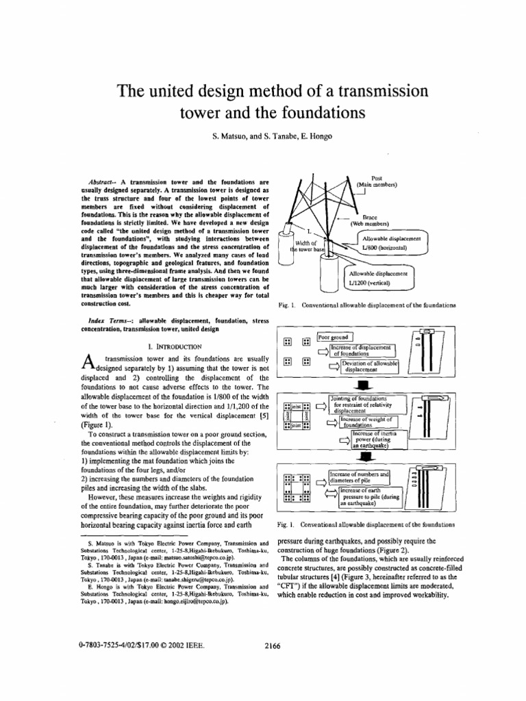 The United Design Method of A Transmission Tower and The Foundat | PDF ...
