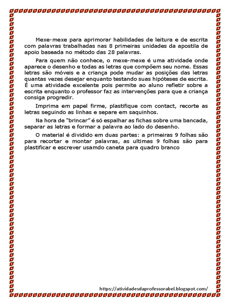 Mexe Mexe 28 Palavras | PDF | Artes Linguísticas e Disciplina