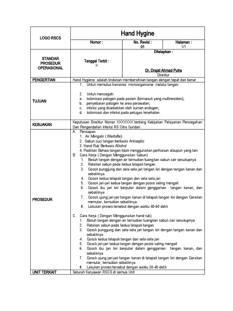 Sop Ppi Hand Hygine | PDF