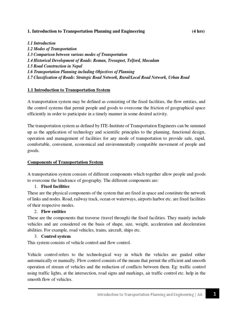 Overview of Transportation Planning | PDF | Controlled Access Highway ...