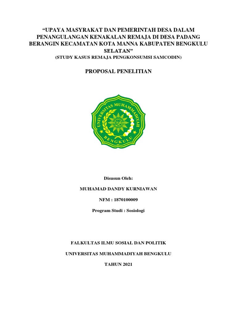 Proposal Penelitian Dandy 9 | PDF