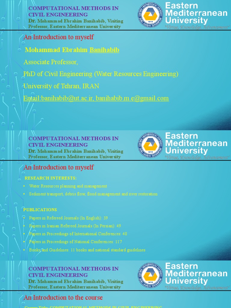Lecture 1 COMPUTATIONAL METHODS IN CIVIL ENGINEERING | PDF | Numerical ...