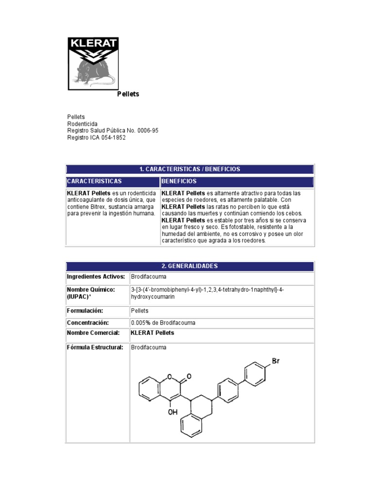 007733K Klerat Pellet | PDF | Especialidades Medicas | Productos quimicos