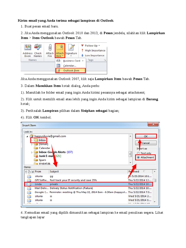 Cara Melampirkan Isi Email Sebagai Attachment | PDF