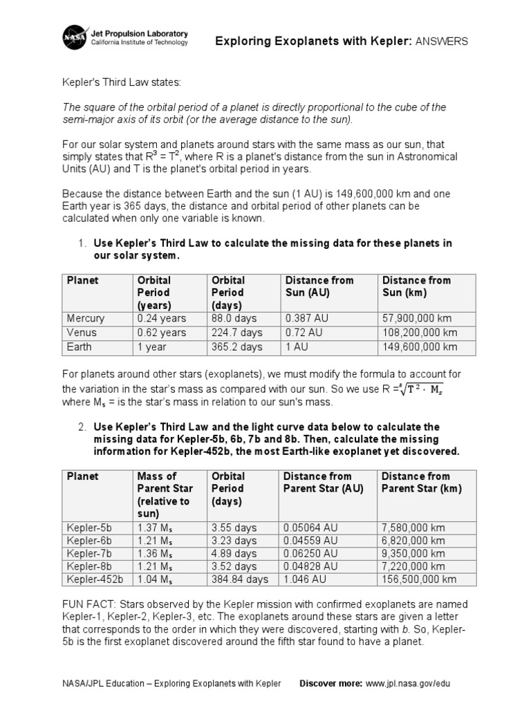 Exoplanets Answers | PDF | Astronomical Unit | Planets