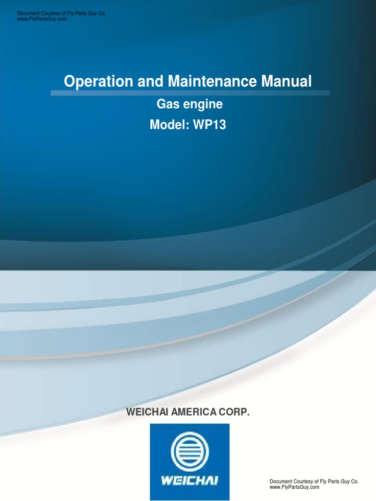 Operation and Maintenance Manual: Gas Engine Model: WP13 | PDF | Motor ...