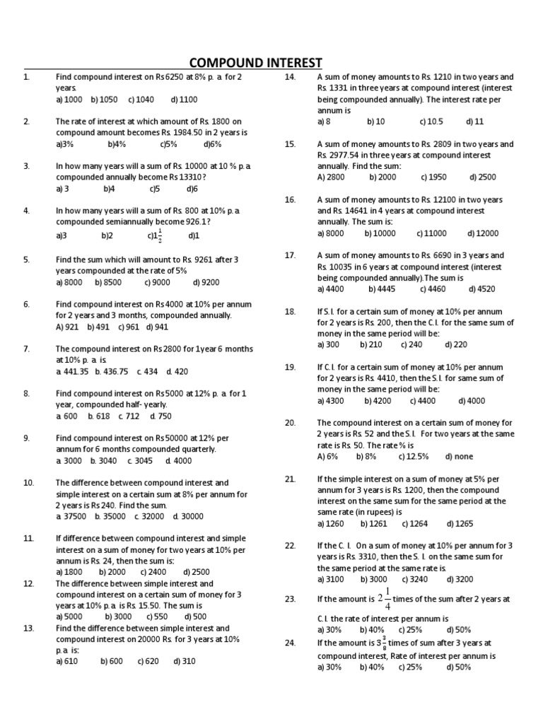 Compound Interest | PDF | Compound Interest | Interest