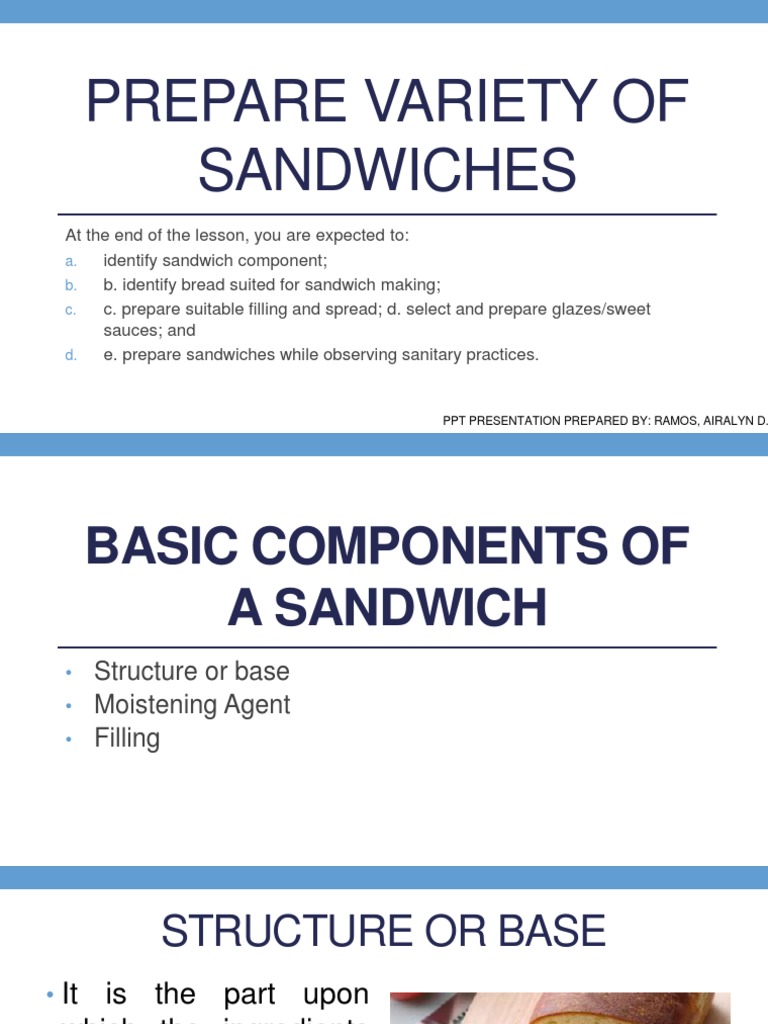Preparing a Variety of Sandwiches | PDF | Sandwich | Salad